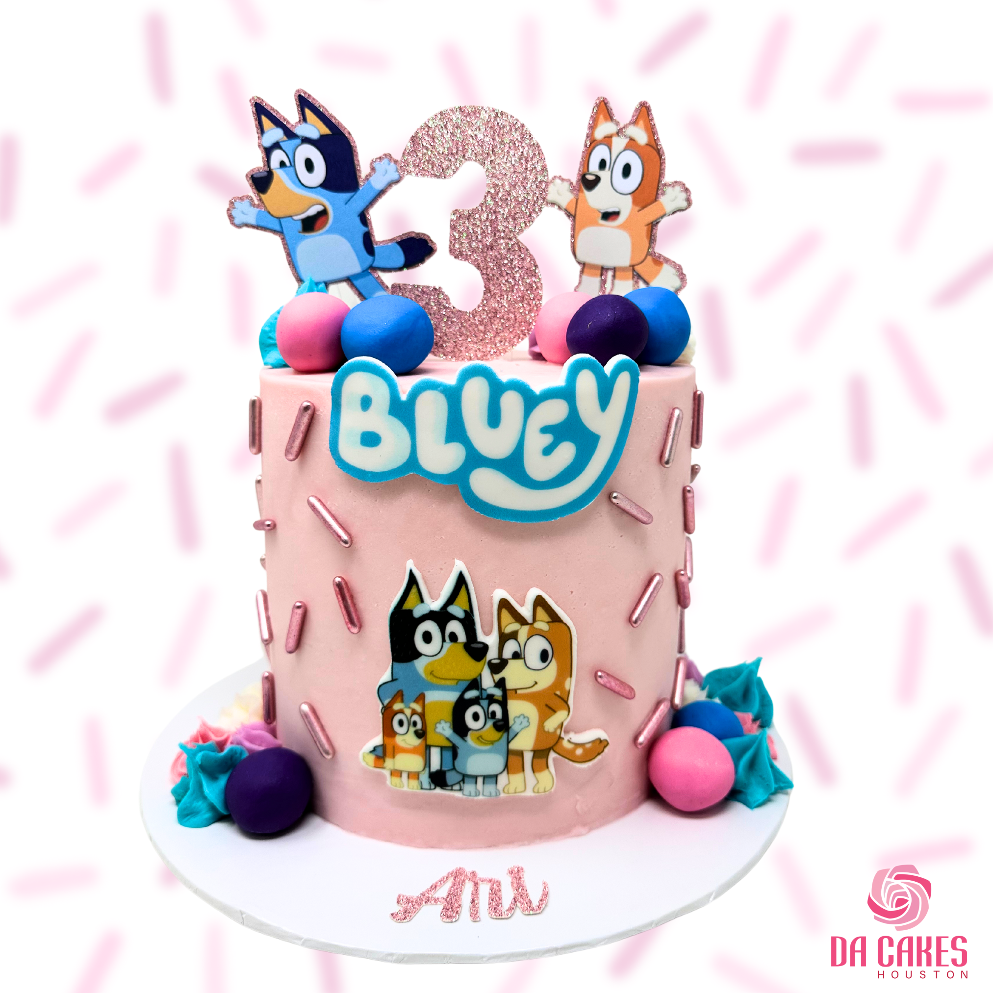 Girly Bluey Buttercream Cake – Da Cakes Houston