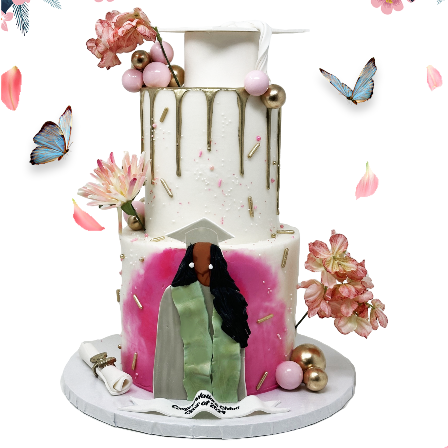 Buttercream Grad Girl Cake – Da Cakes Houston