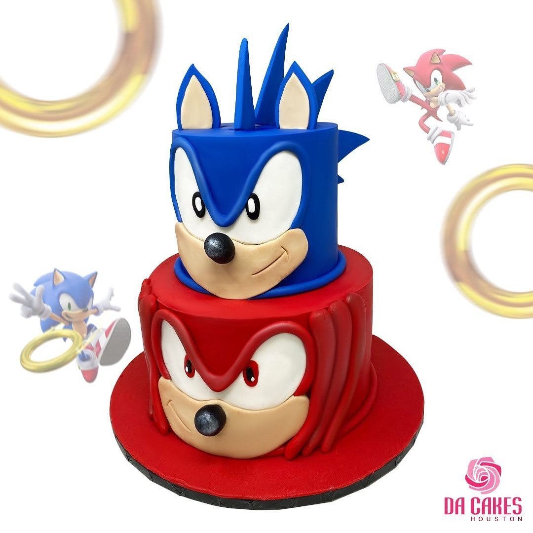 Sonic / Knuckles 2 Tiers Cake – Da Cakes Houston