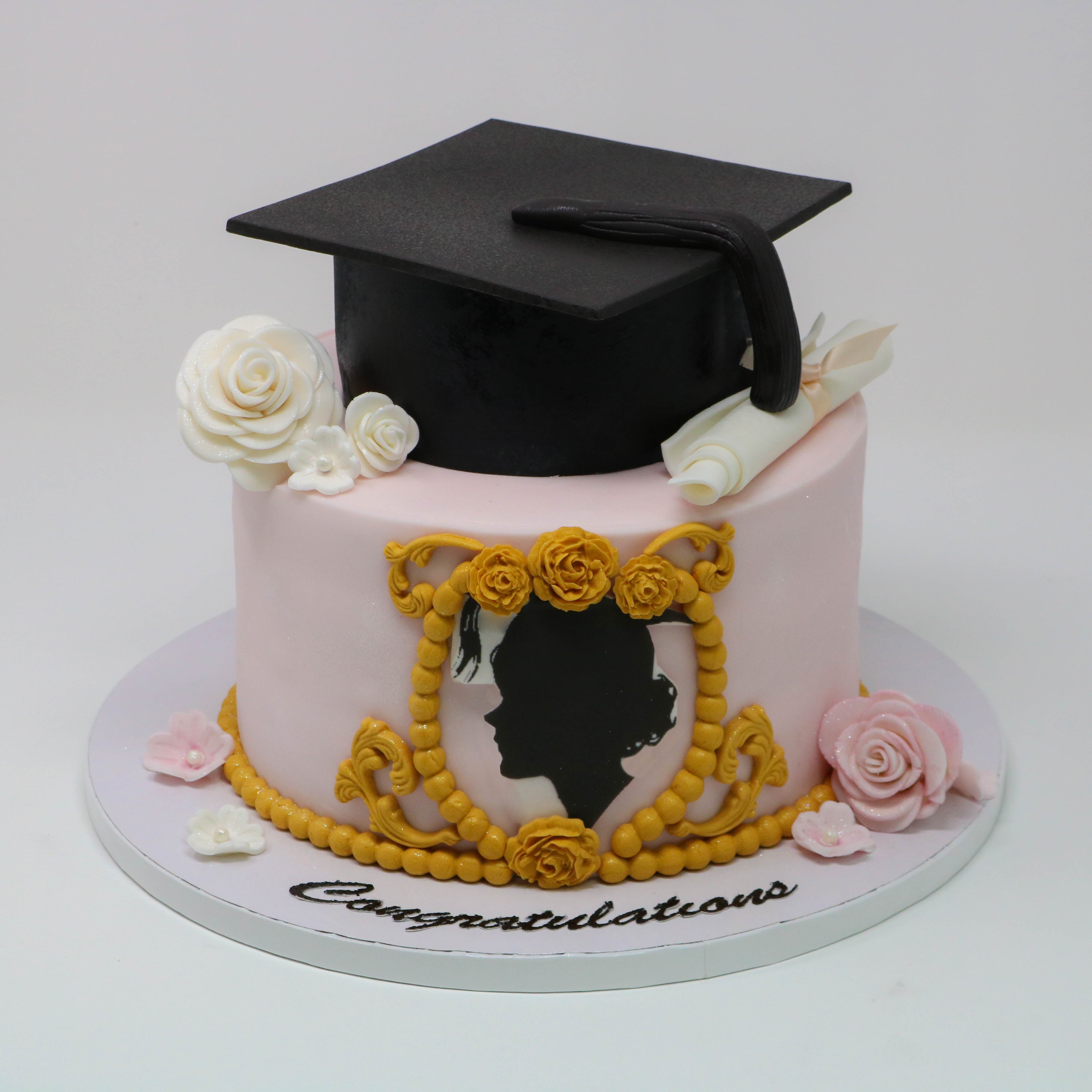 Elegant Woman Graduation Cake - Da Cakes Houston