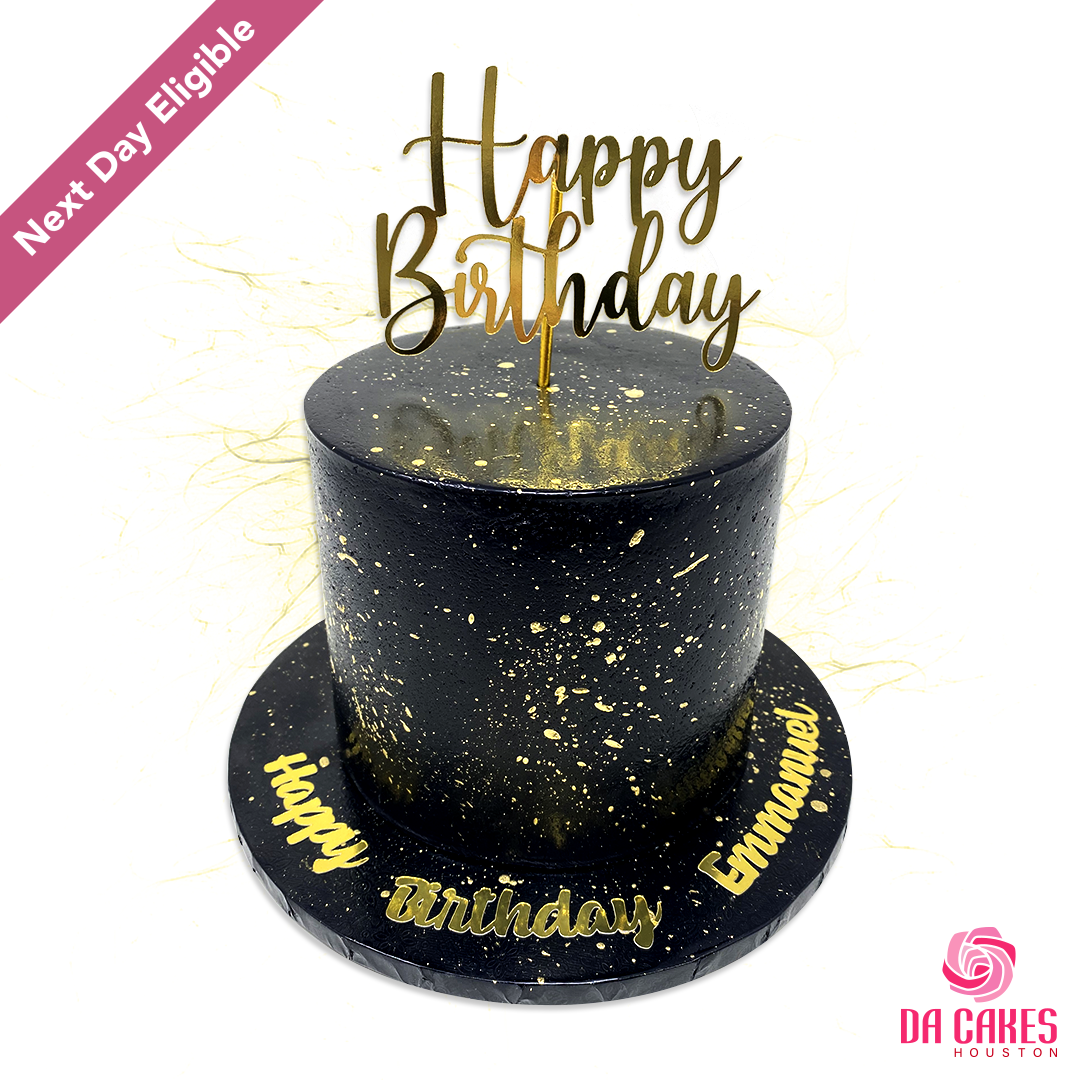 Gold Splatter Cake – Da Cakes Houston